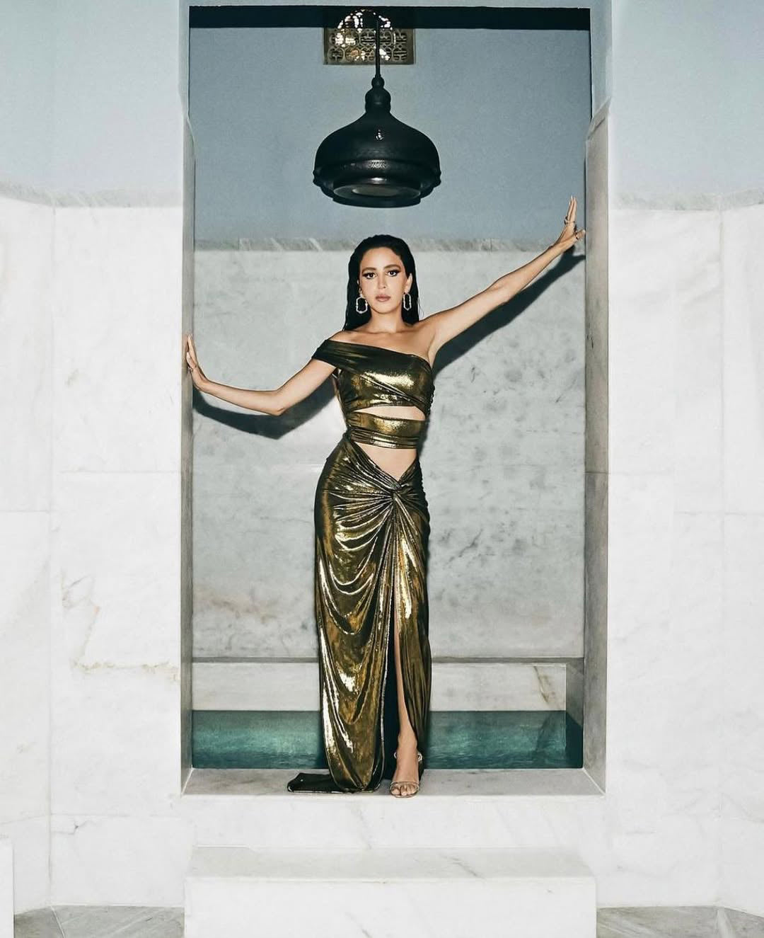 Linly Gold metallic Dress